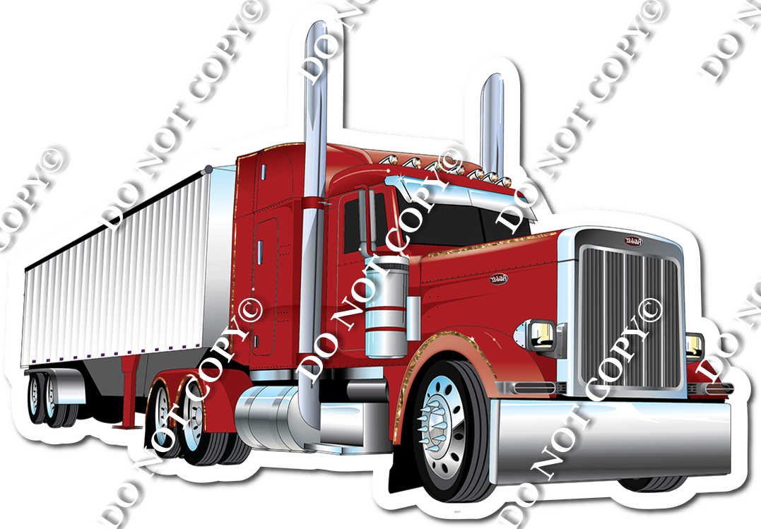 Red Simi Truck w/ Variants| Sign Swag USA