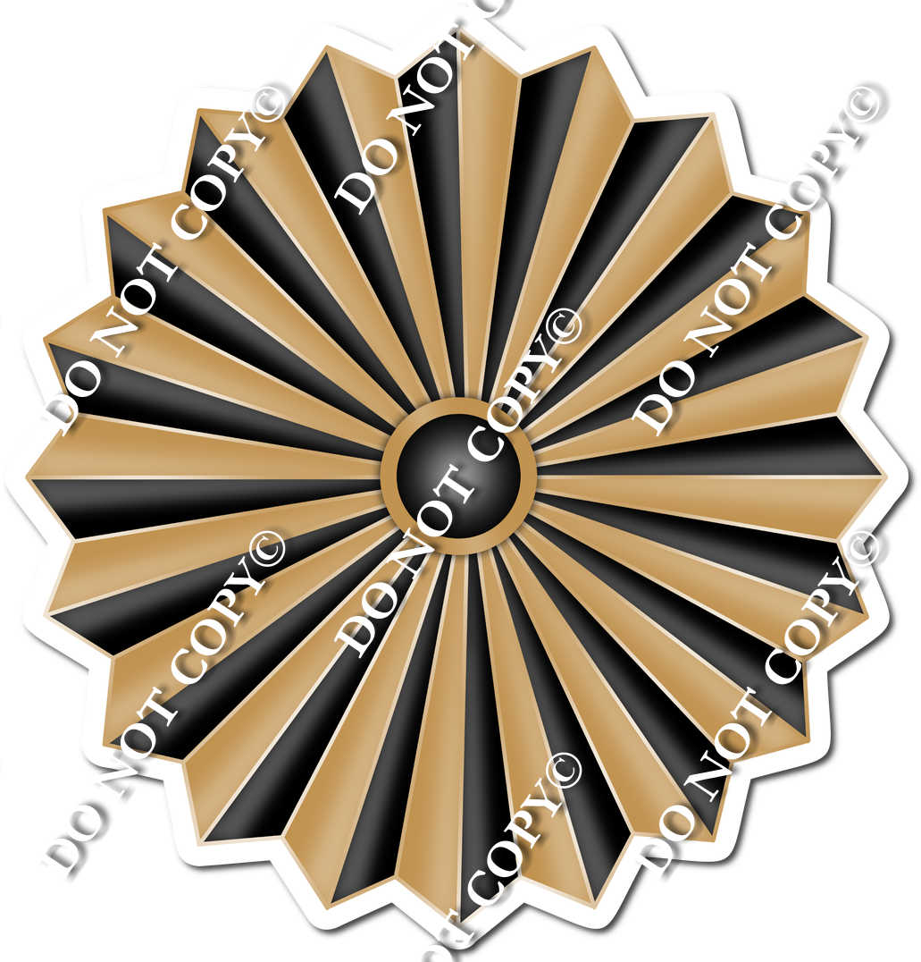 Flat Black, Gold Fan| Sign Swag USA