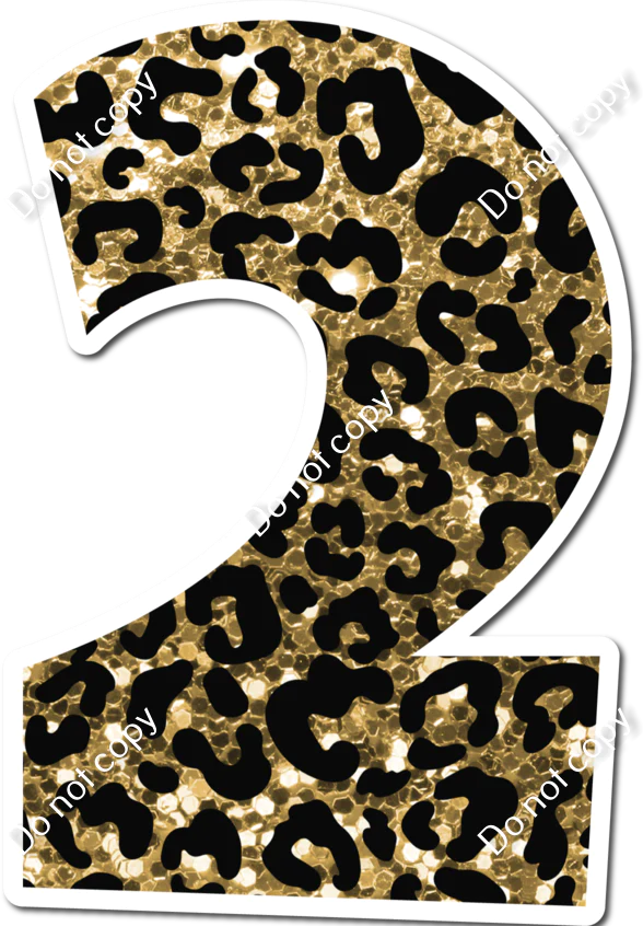 30" Individuals - Sparkle Gold Leopard| Sign Swag USA