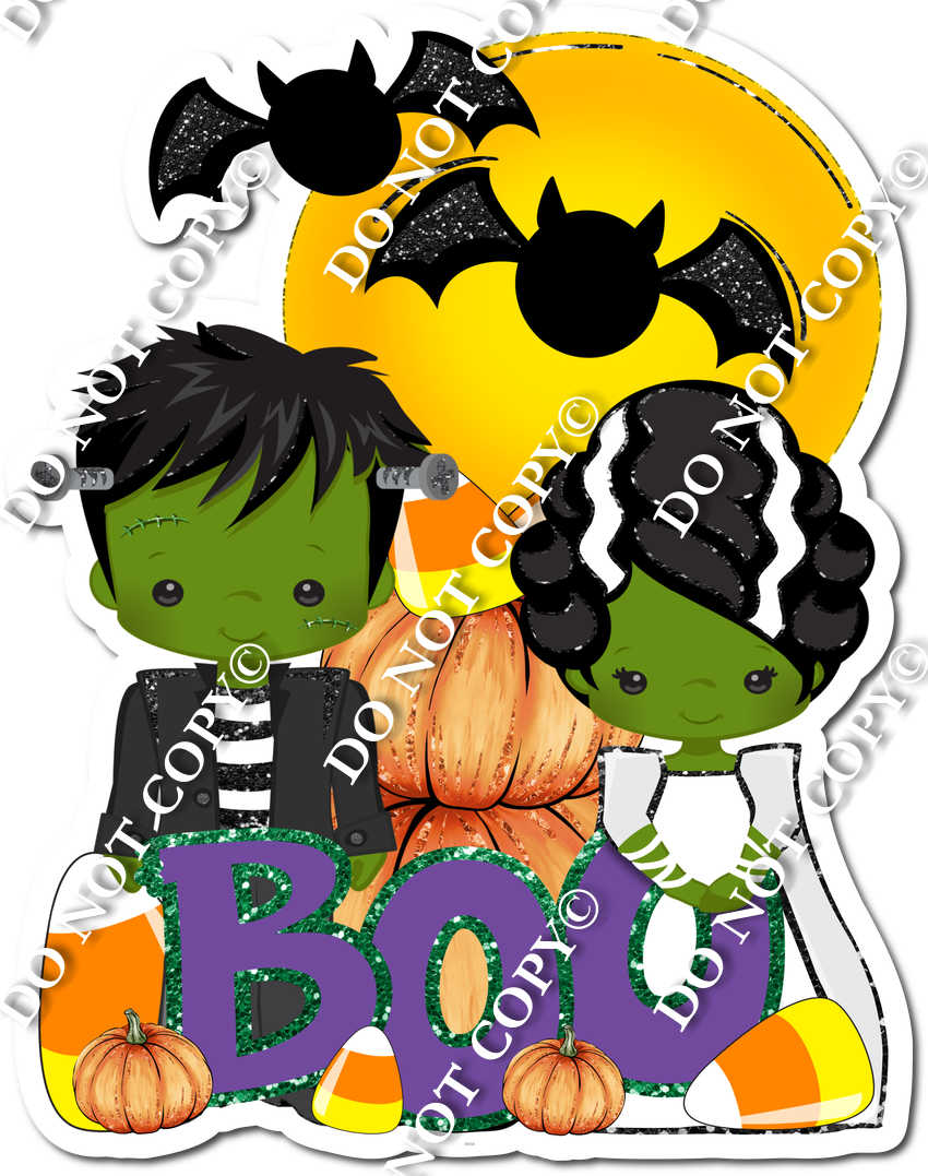 Boo Statement with Frankenstein & Moon| Sign Swag USA
