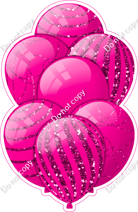 Mini - All Hot Pink w/ Hot Pink Sparkle Accent Balloon Bundle| Sign ...