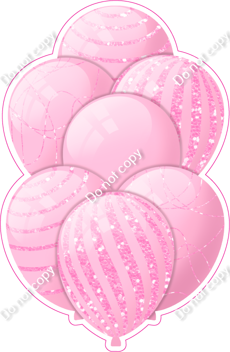 Mini - All Baby Pink w/ Baby Pink Sparkle Accent Balloon Bundle| Sign ...