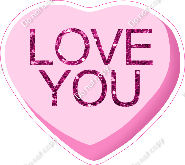 Mini - Love You Conversation Heart w/ Variant| Sign Swag USA