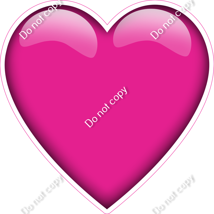 MIni - Hot Pink Heart with Highlight w/ Variant| Sign Swag USA