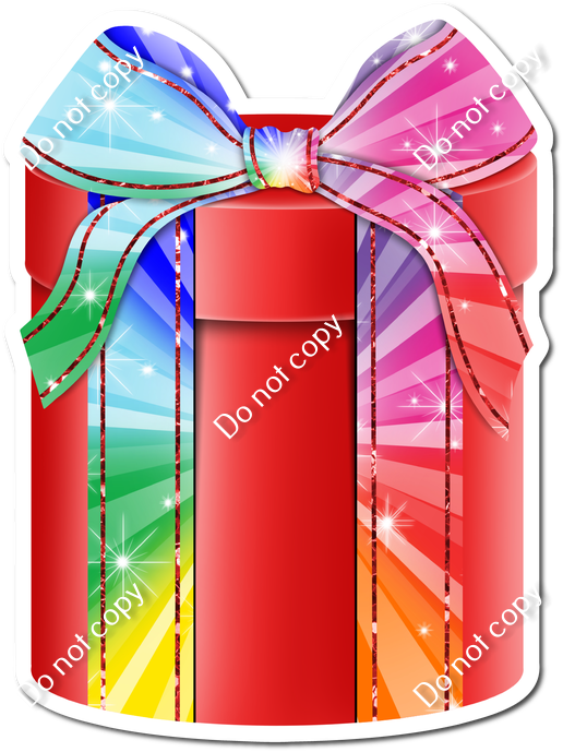 Rainbow Burst & Red Present - Style 3| Sign Swag USA