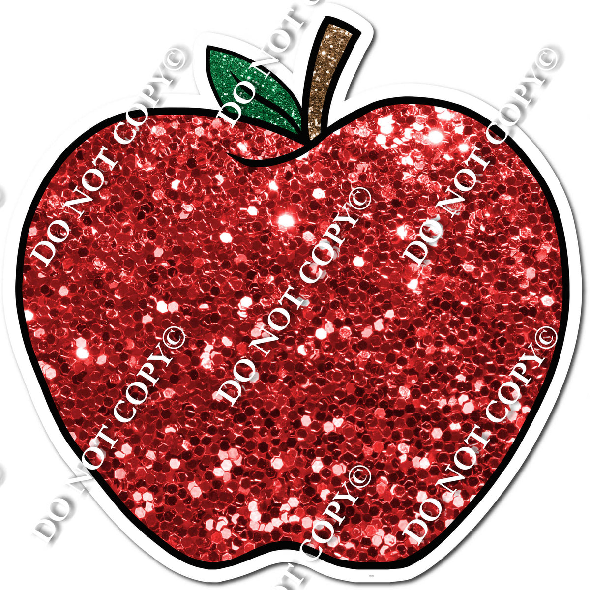 Red Sparkle Apple w/ Variants| Sign Swag USA