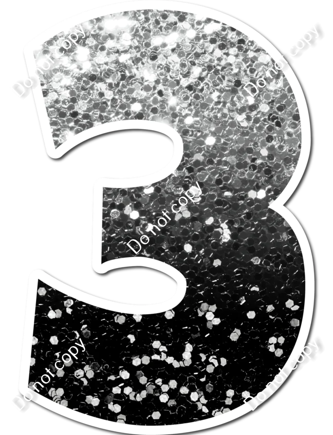 30" Individuals - Light Silver / Black Ombre Sparkle| Sign Swag USA