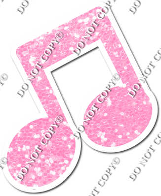 Baby Pink Sparkle Slanted Beamed Eighth Music Note w/ Variants| Sign ...