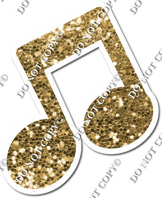 Gold Sparkle Slanted Beamed Eighth Music Note| Sign Swag USA