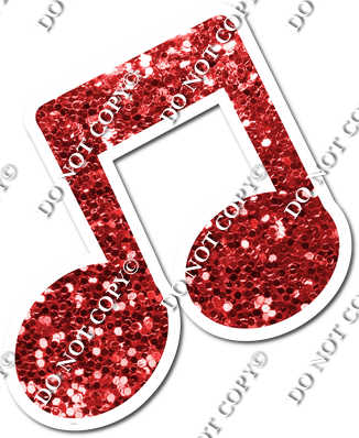 Red Sparkle Slanted Beamed Eighth Music Note| Sign Swag USA