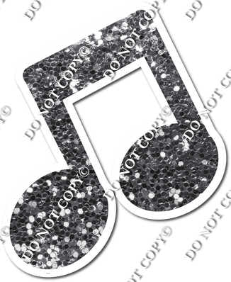 Silver Sparkle Slanted Beamed Eighth Music Note| Sign Swag USA