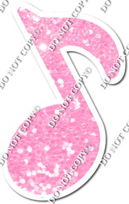 Baby Pink Sparkle Eighth Music Note w/ Variants| Sign Swag USA