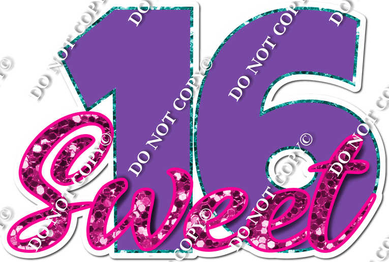 Sweet 16 - Hot Pink, Teal, & Purple 16| Sign Swag USA