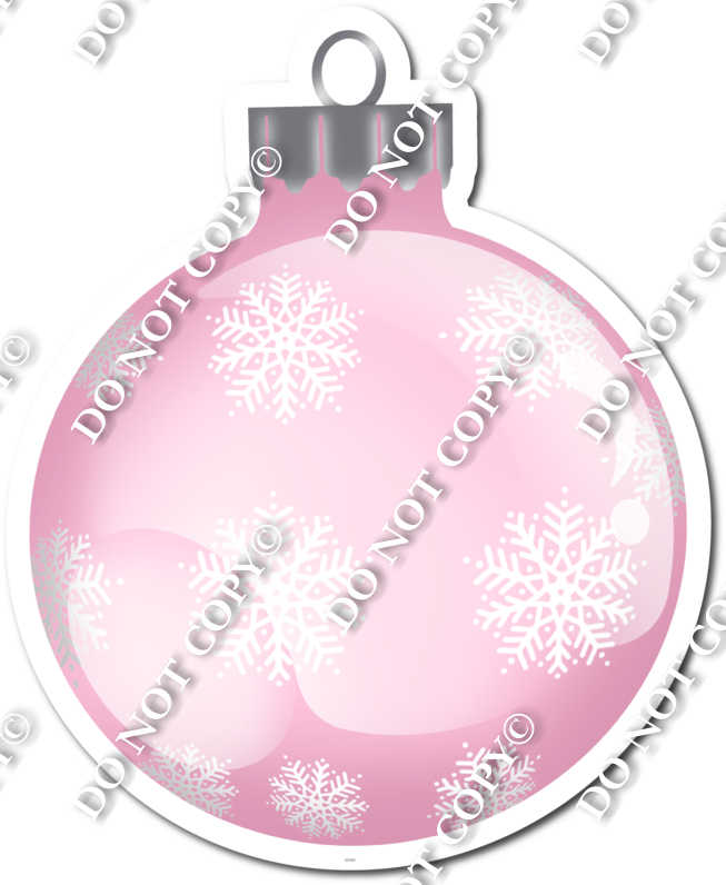 Flat Baby Pink - Snowflakes - Christmas Ornament / Ball| Sign Swag USA