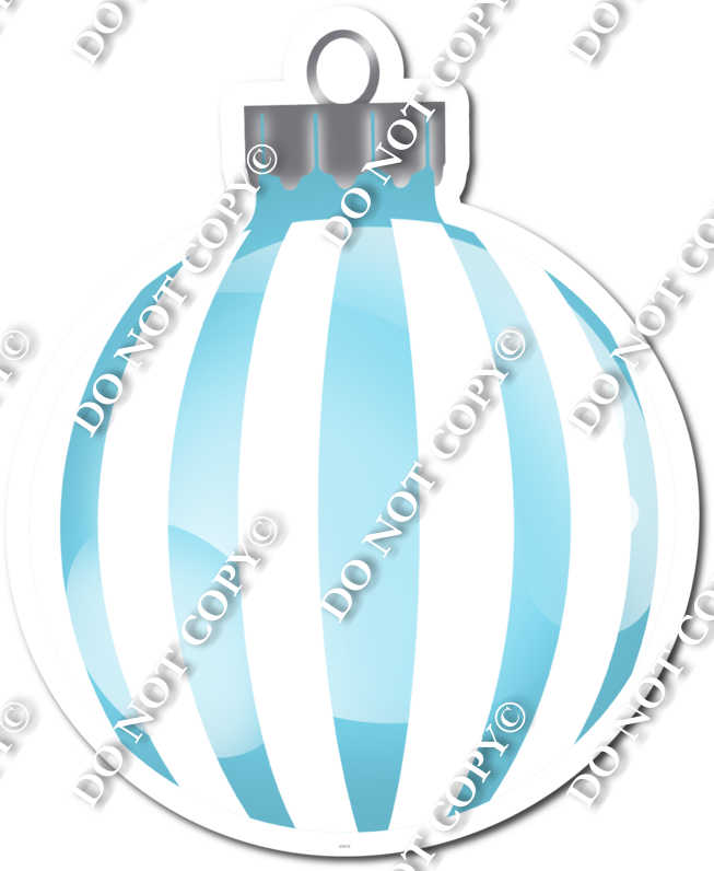 Flat White & Baby Blue - Vertical Lines - Christmas Ornament / Ball ...