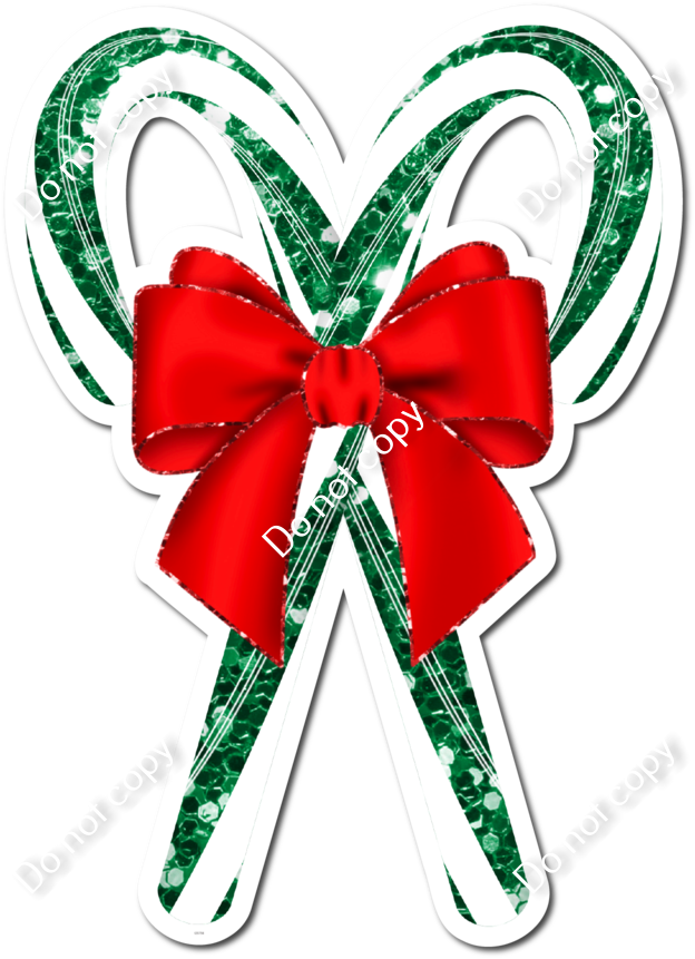 Sparkle Green - Two Candy Canes| Sign Swag USA
