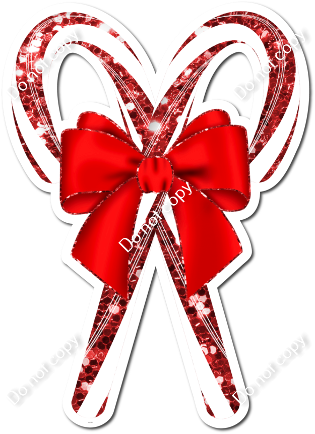 Sparkle Red - Two Candy Canes| Sign Swag USA