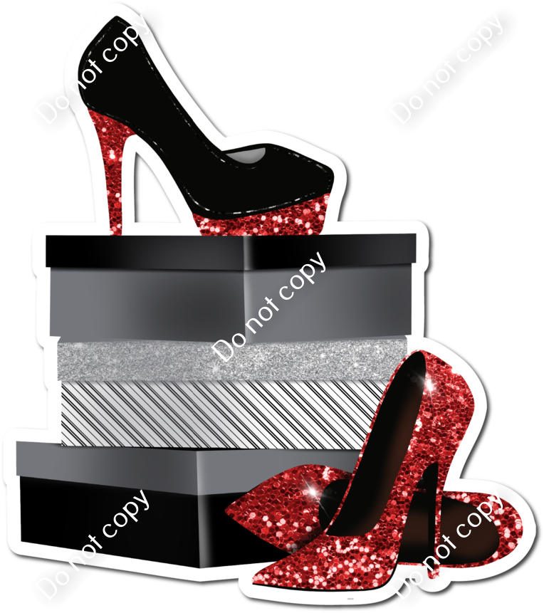 Red High Heels & Shoe Boxes w/ Variants| Sign Swag USA