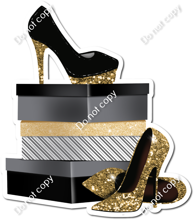 Gold High Heels & Shoe Boxes| Sign Swag USA