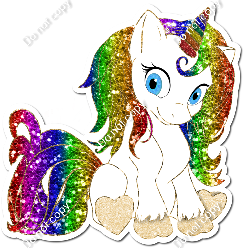 Rainbow Sitting Unicorn| Sign Swag USA