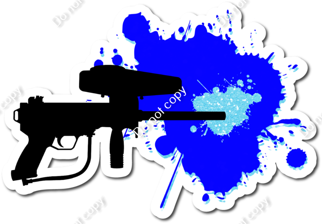 Blue / Baby Blue Splatter - Paintball Gun| Sign Swag USA