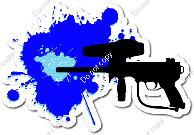 Blue / Baby Blue Splatter - Paintball Gun| Sign Swag USA