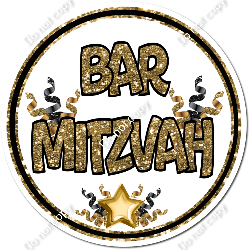 Gold - Bar Mitzvah Circle Statement| Sign Swag USA