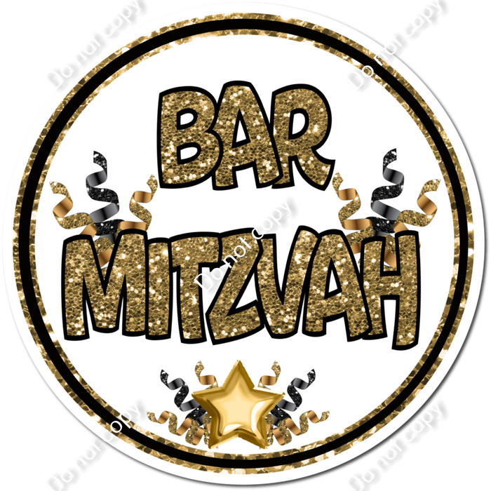 Gold - Bar Mitzvah Circle Statement| Sign Swag USA