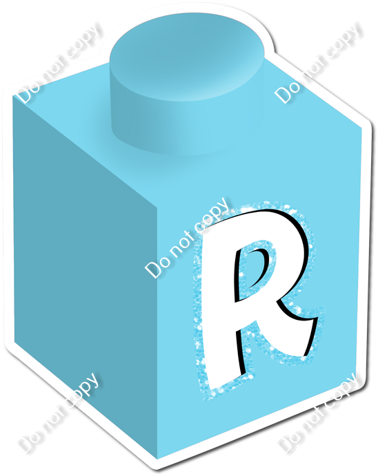 Baby Blue - R Letter Block w/ Variants| Sign Swag USA