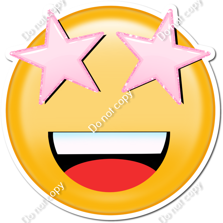 Emoji with Baby Pink Star Eyes| Sign Swag USA