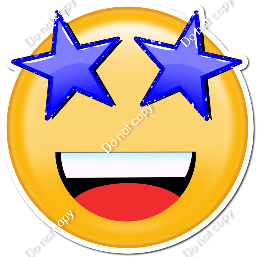 Emoji with Blue Star Eyes| Sign Swag USA