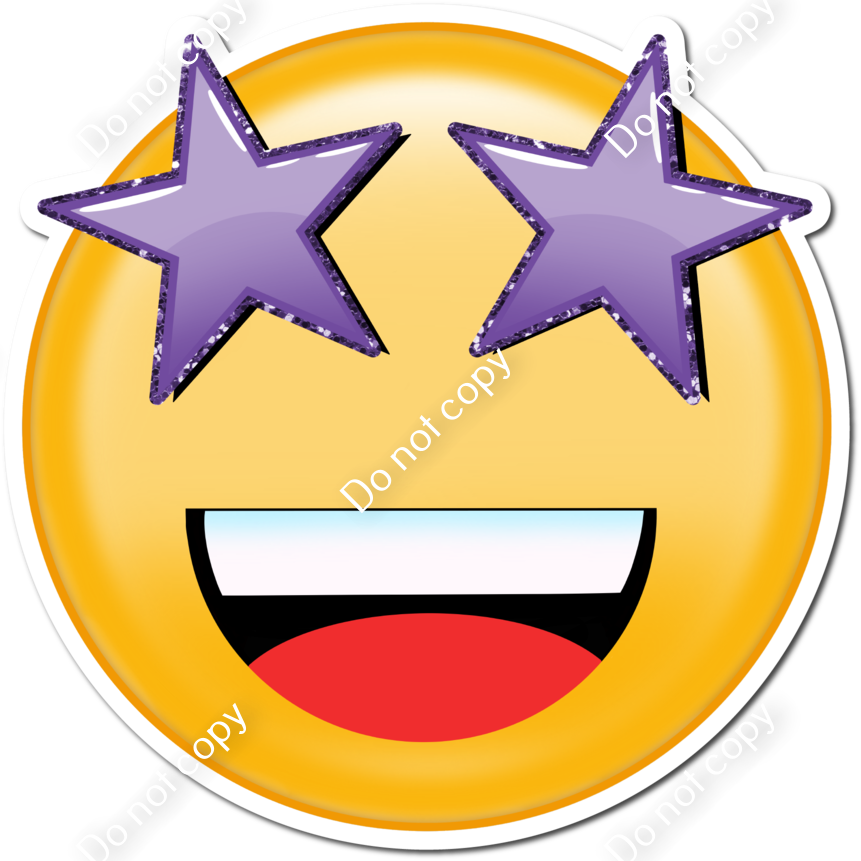 Emoji with Purple Star Eyes| Sign Swag USA