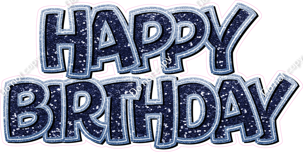 Navy Blue BB Happy Birthday Statement| Sign Swag USA