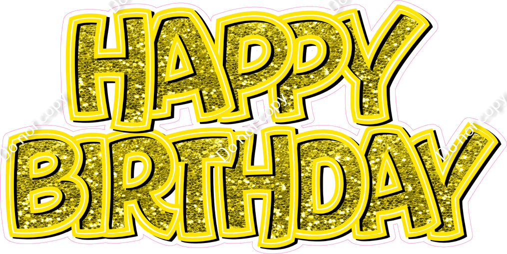 Yellow BB Happy Birthday Statement| Sign Swag USA