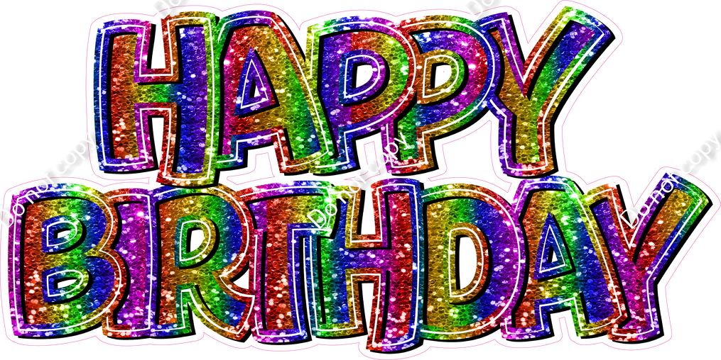 Rainbow BB Happy Birthday Statement| Sign Swag USA