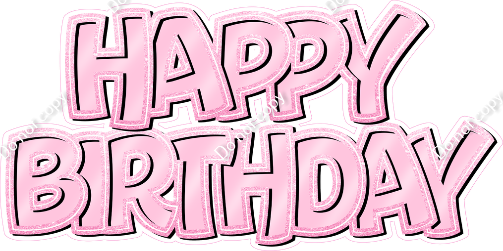 Sparkle Baby Pink BB Happy Birthday Statement| Sign Swag USA