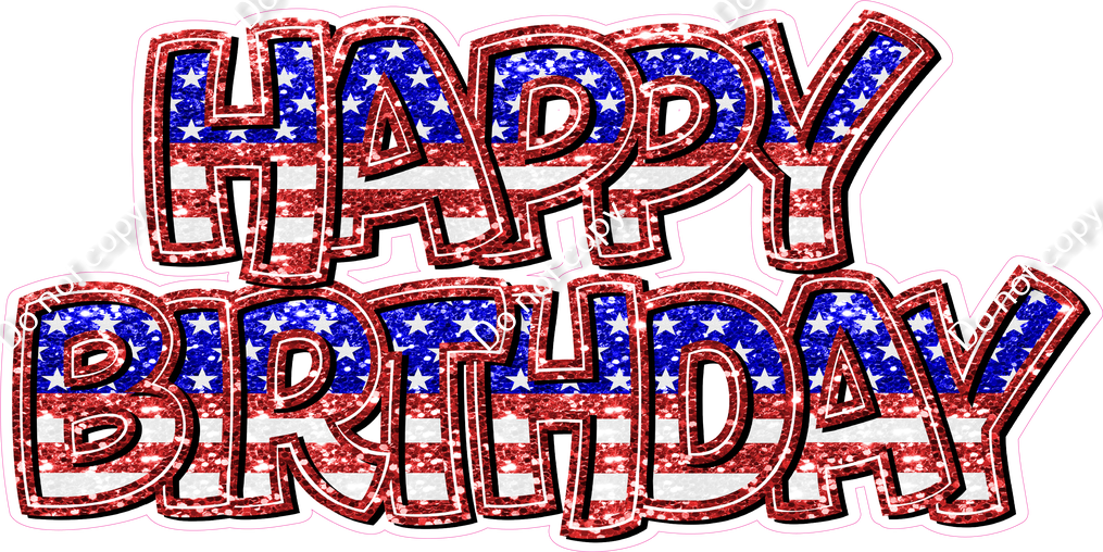 Flag BB Happy Birthday Statement| Sign Swag USA