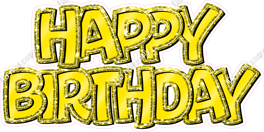Flat Yellow BB Happy Birthday Statement| Sign Swag USA