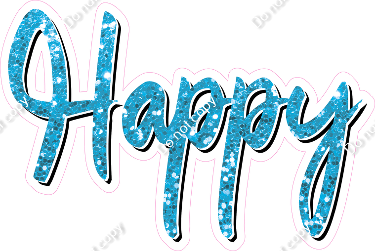 Cursive - Caribbean - Happy w/ Variants| Sign Swag USA