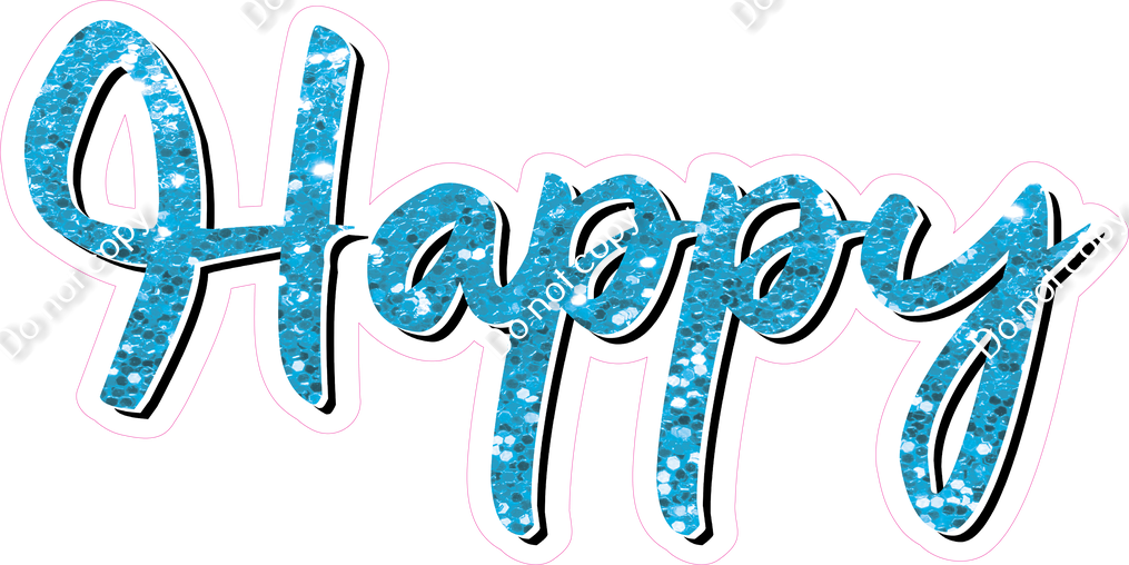 Cursive - Caribbean - Happy w/ Variants| Sign Swag USA