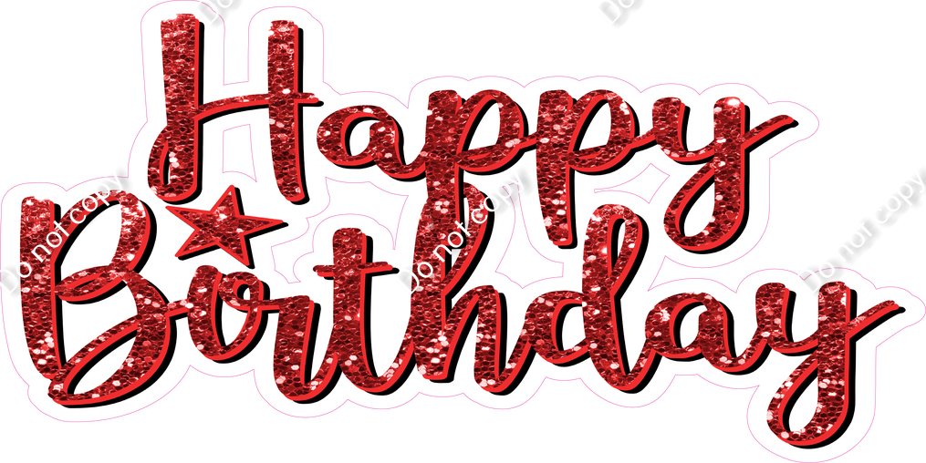 Red - Cursive - Happy Birthday Statement| Sign Swag USA