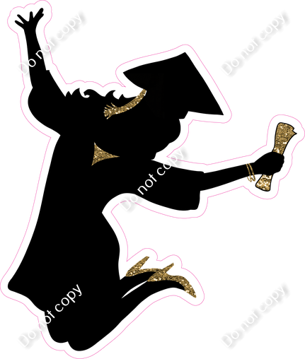 Gold - Teen Girl Graduation Silhouette w/ Variants| Sign Swag USA
