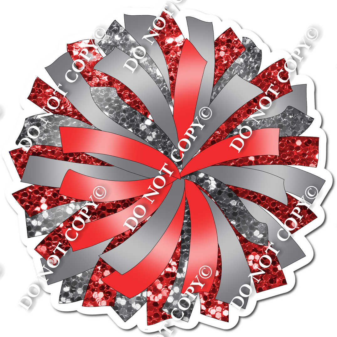 Pom-Pom - Silver & Red| Sign Swag USA