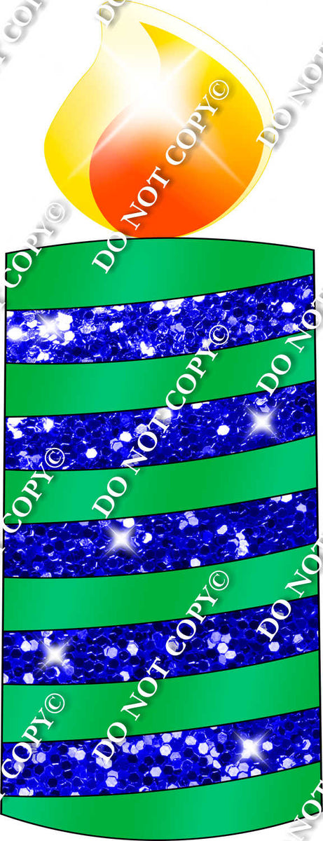 Blue & Green Candle Style 1 w/ Variant| Sign Swag USA