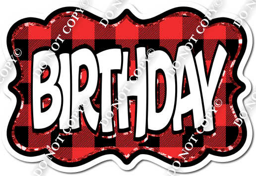 Sparkle Red Plaid BIRTHDAY Statement w/ Variant| Sign Swag USA