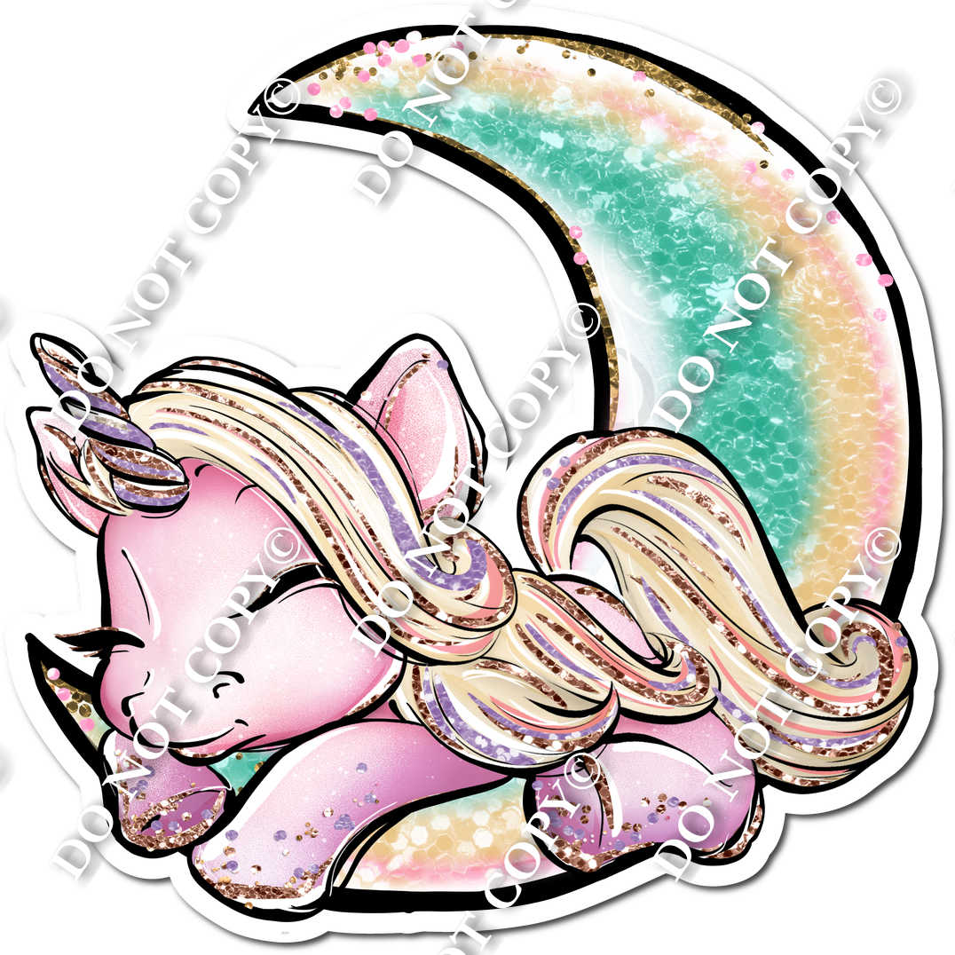 Pink Unicorn on Moon| Sign Swag USA