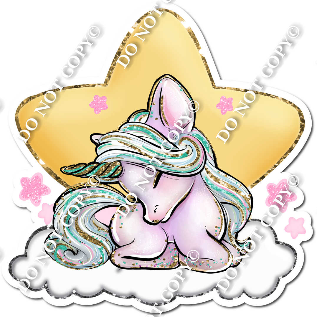 Pink & Teal Unicorn by Star| Sign Swag USA