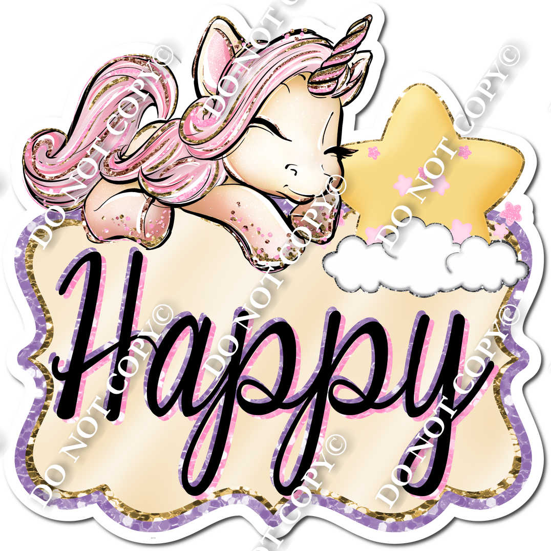 Happy Statement with Unicorn| Sign Swag USA