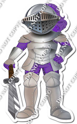 Purple Armor Suit Holding Sword w/ Variant| Sign Swag USA