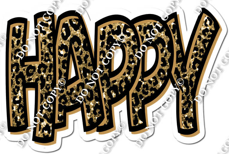 Gold Leopard Happy Statements w/ Variant| Sign Swag USA